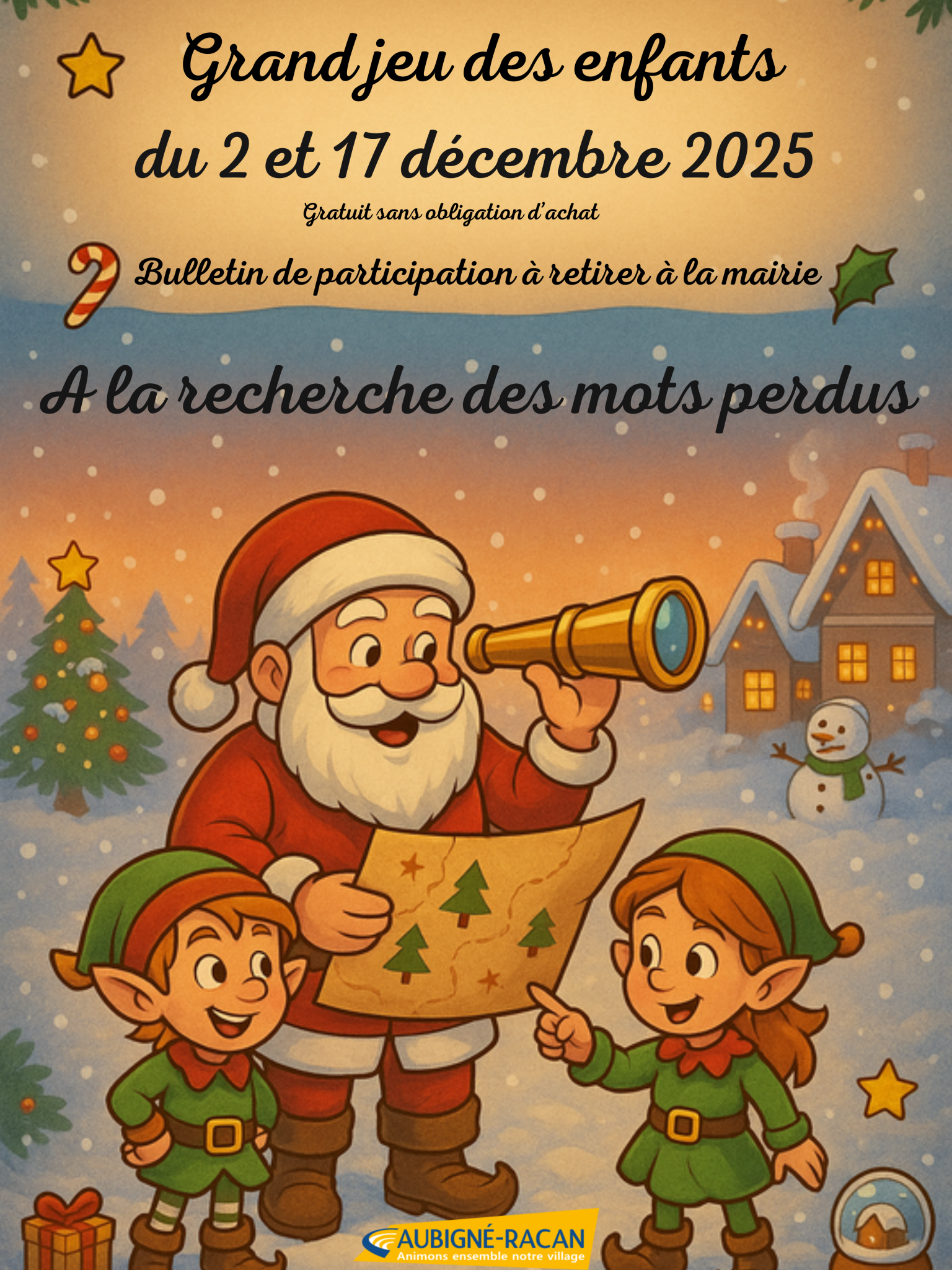Jeu de Noël pour enfants - Aubigné-Racan